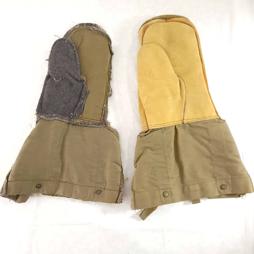 Genuine Wwii Gi Issue Type I Mitten Shells Leather Pa… - Gem
